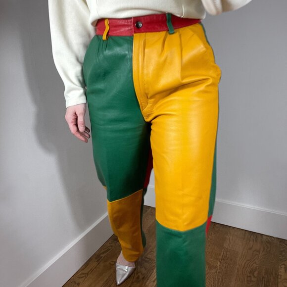 Vintage | Pants & Jumpsuits | Vintage 8s Patchwork Leather Pants | Poshmark